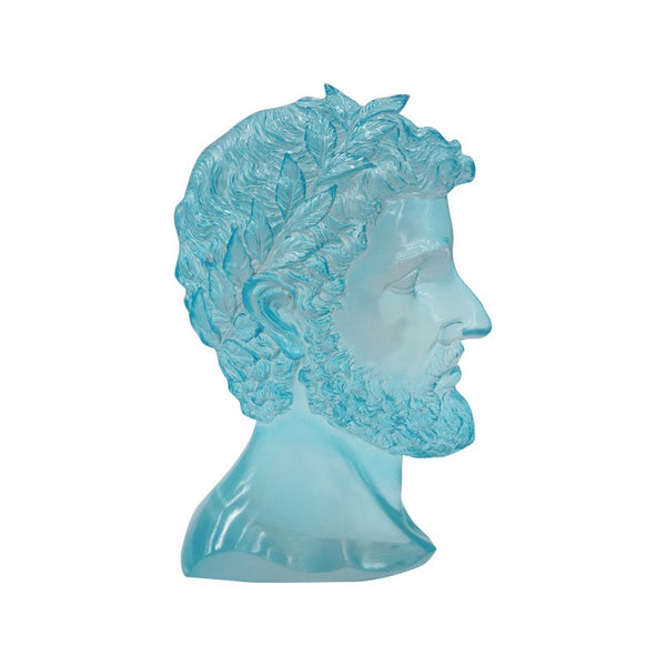 Clear Greek God Sculpture | Blue – Copper + Pink